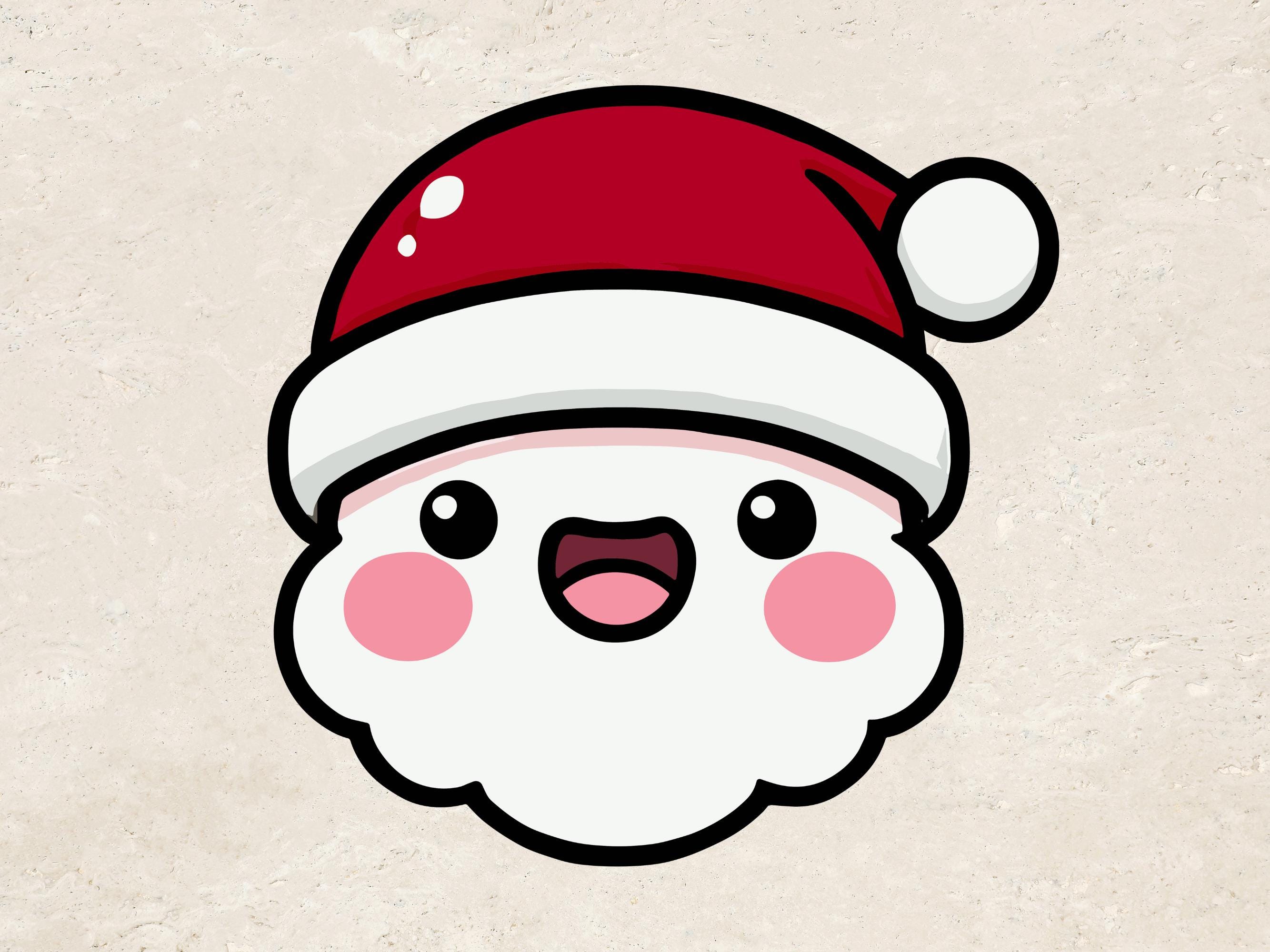 Kawaii Santa Claus Png, Cute Santa Clipart, Adorable Santa Face Holiday ...