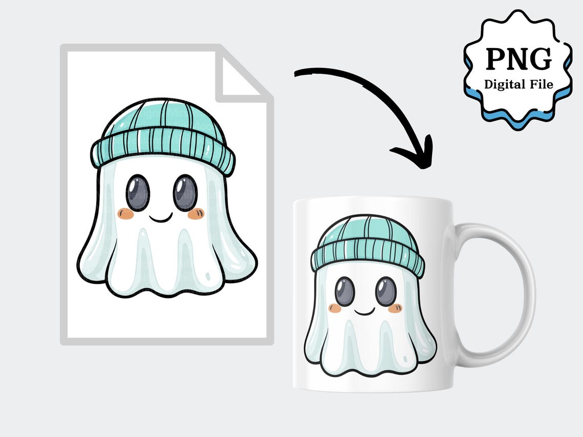 Cute Ghost Wearing Beanie Png, Ghost Png, Halloween Clipart, Cute Fall ...