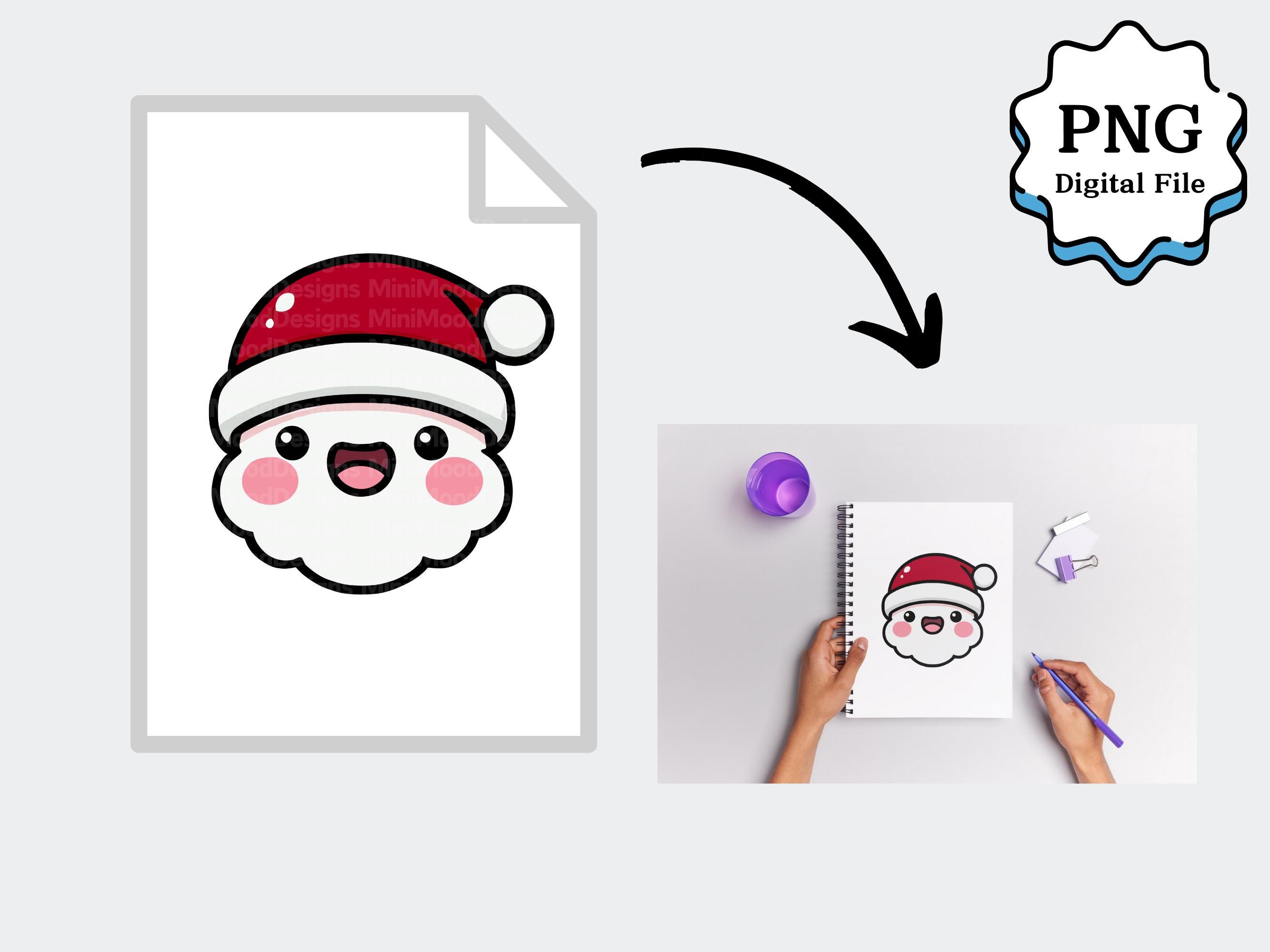 Kawaii Santa Claus Png, Cute Santa Clipart, Adorable Santa Face Holiday ...