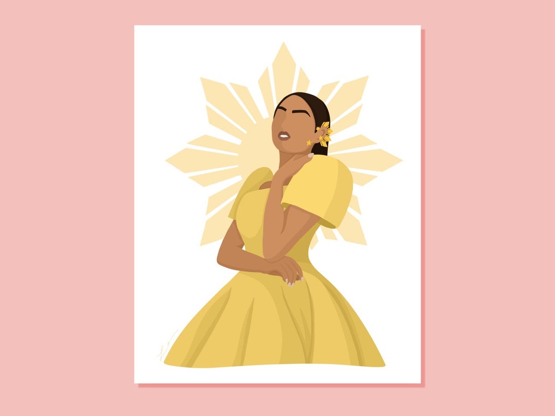 Yellow Filipina Queen Digital Download - Filipiniana Illustration ...