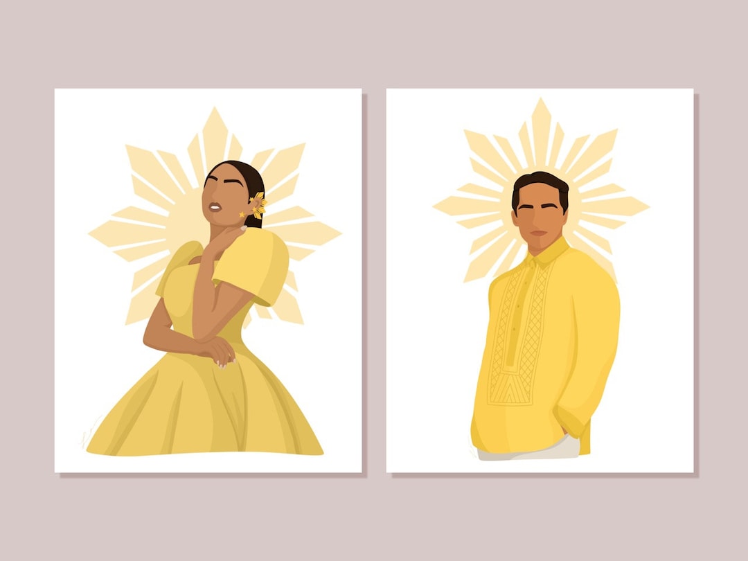 Yellow Filipino Royals Digital Download - Filipina Illustration Design ...