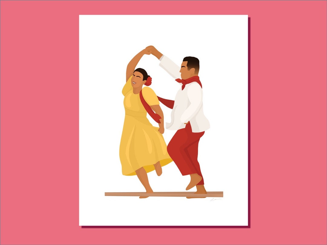 Tinikling Dancers Physical Print Filipina Illustration - Etsy