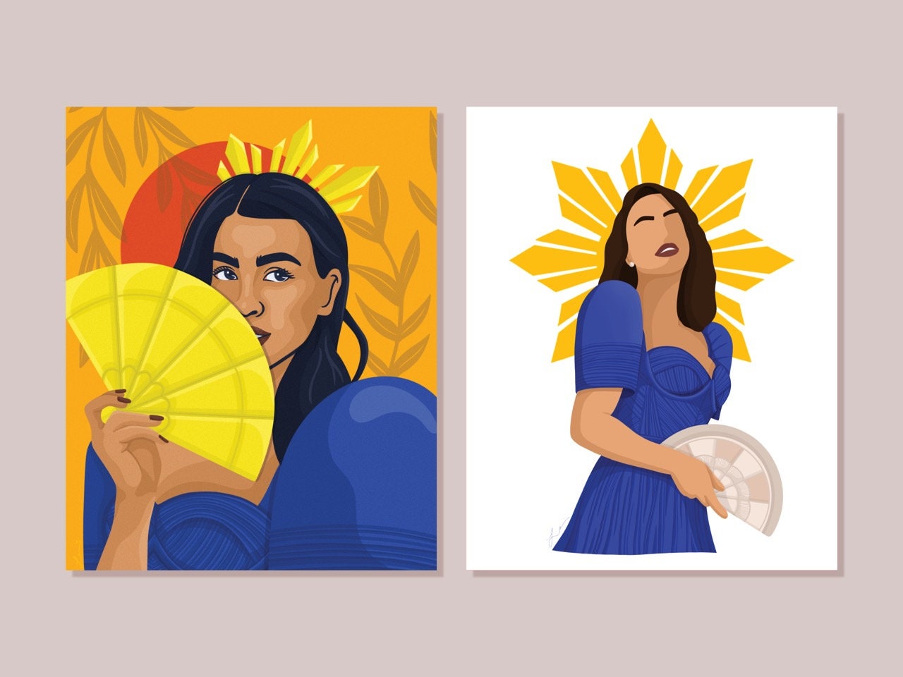 Set of Blue Queens Digital Download Filipina Illustration - Etsy Canada