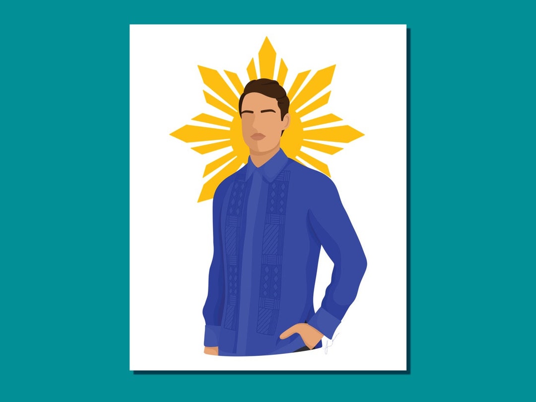 Blue Filipino King Digital Download - Barong Illustration Design ...