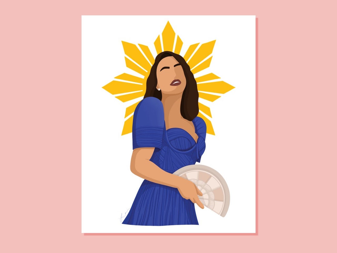 Blue Filipina Queen Digital Download - Filipiniana Illustration Design ...