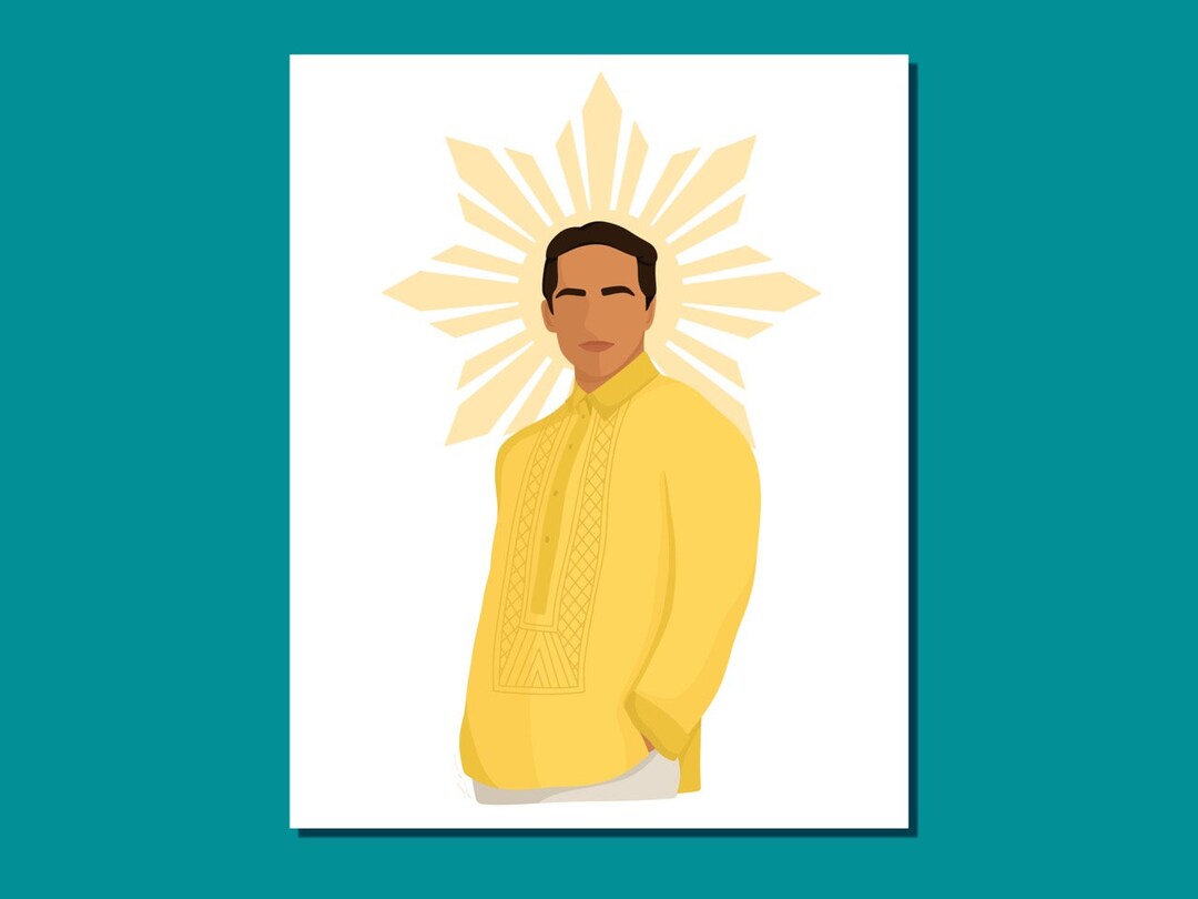 Yellow Filipino King Digital Download Print - Barong Illustration ...