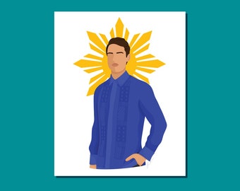 White Filipino King Digital Download Barong Illustration Design ...