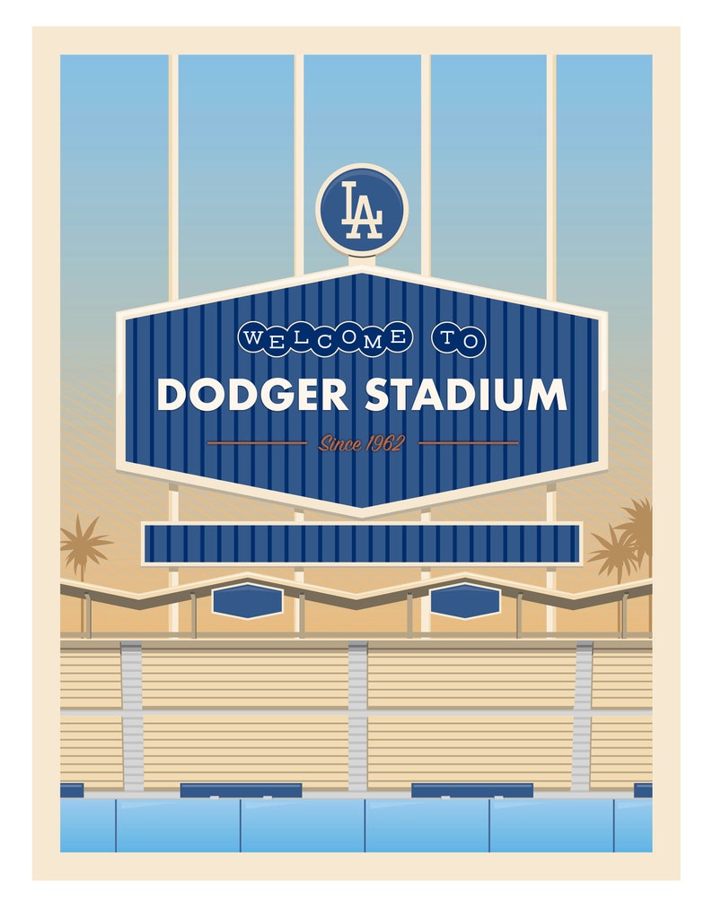 Dodger Stadium - Baseball Stadium Art Series- Art Print - Etsy
