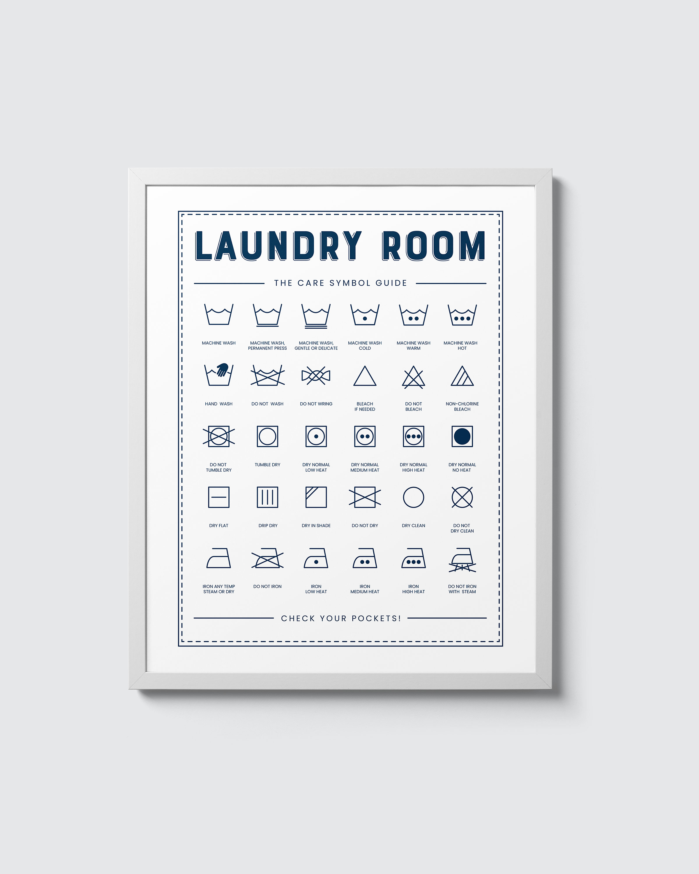 Laundry Room Care Sign | Care Symbol Guide | Wall Decor | ART PRINT ...