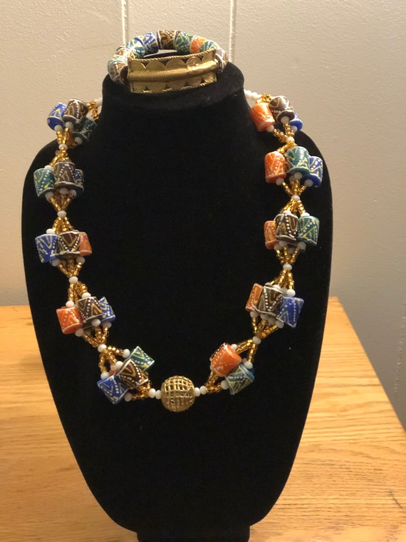 Ghanaian Krobo Beaded Jewelry-west-african Jewelry Set Ethnic | Etsy