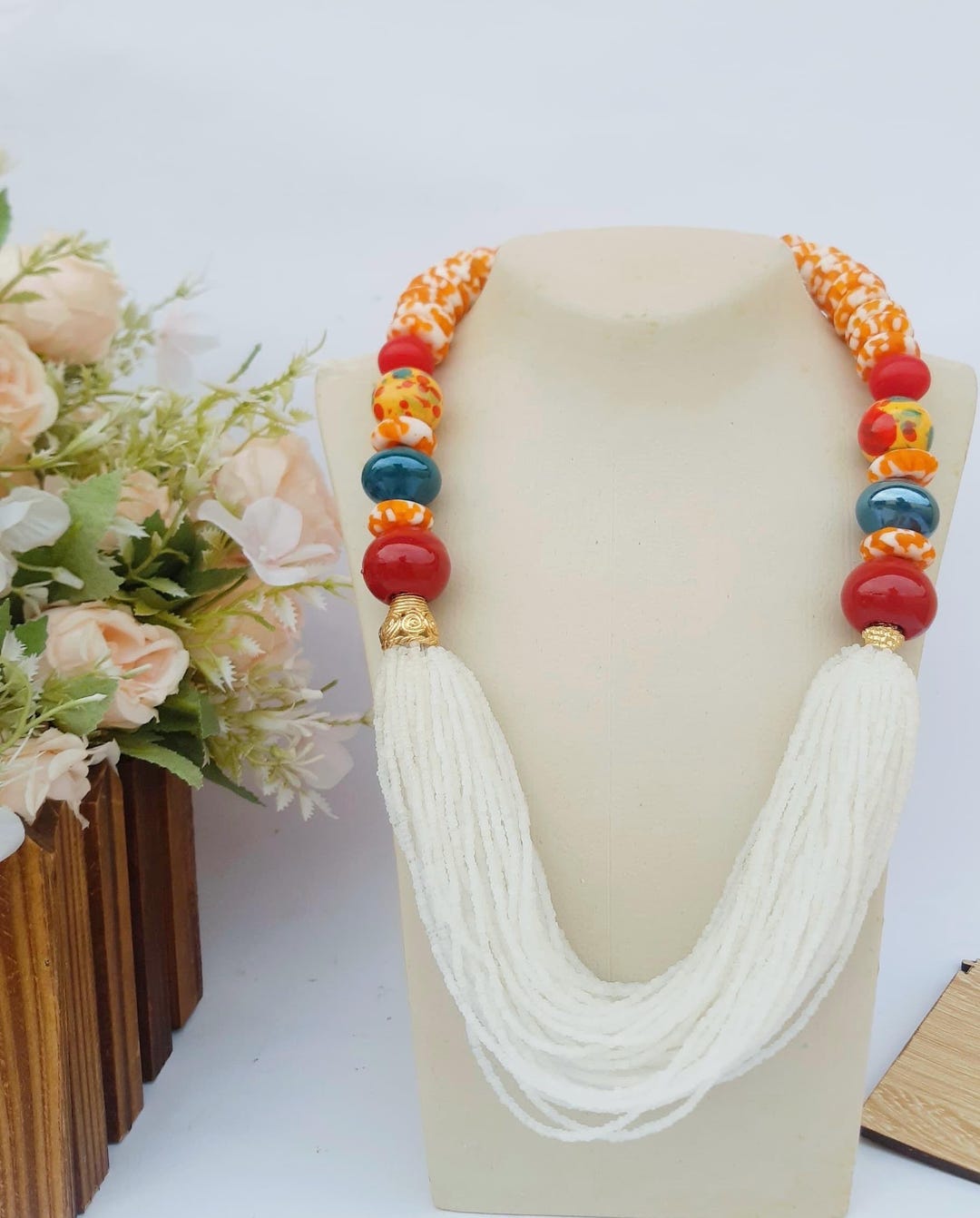 African Hand-made Beaded Jewelry Set- Nigerian Bridesmaid and Wedding ...