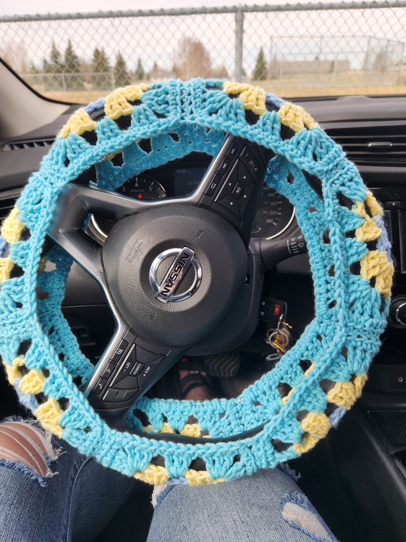 Purple Granny Square Steering Wheel Cover - Etsy