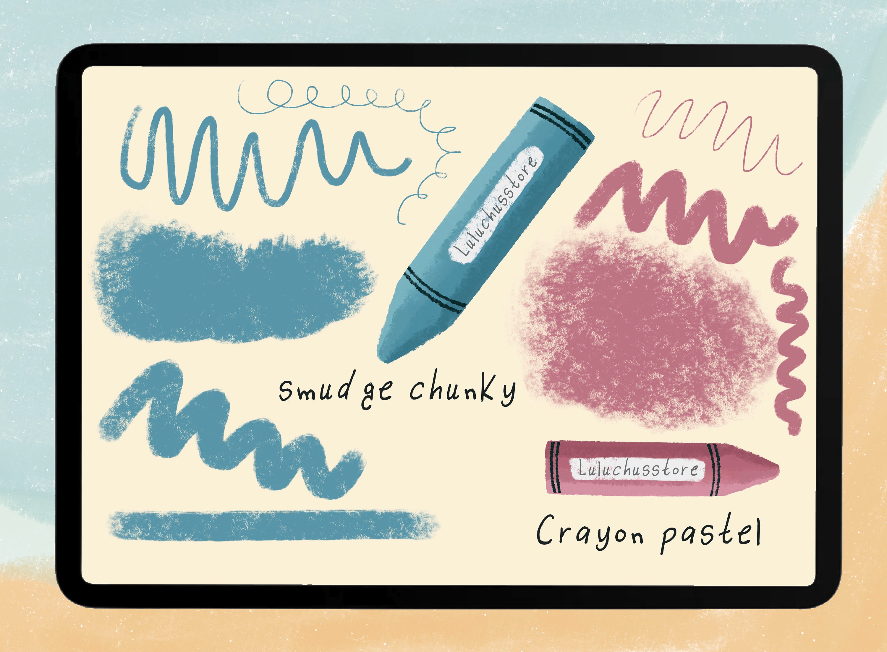 Crayon Procreate Brush Set Kit for Procreate Set of Brushes Grain Texture Paper Crayon - Etsy