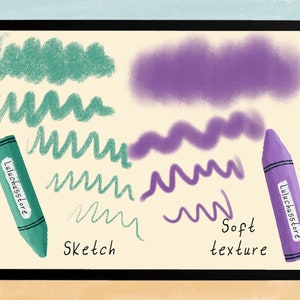 Crayon Procreate Brush Set Kit for Procreate | Set of Brushes | Grain ...