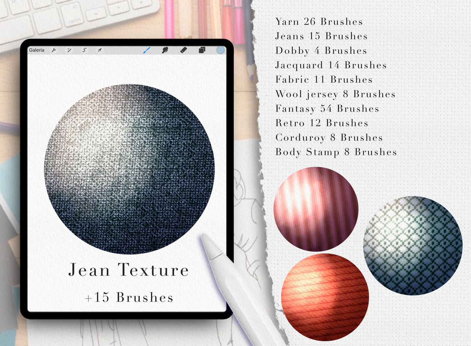 Amazing Fabric Textures painting Kit for Procreate 160 Set - Etsy
