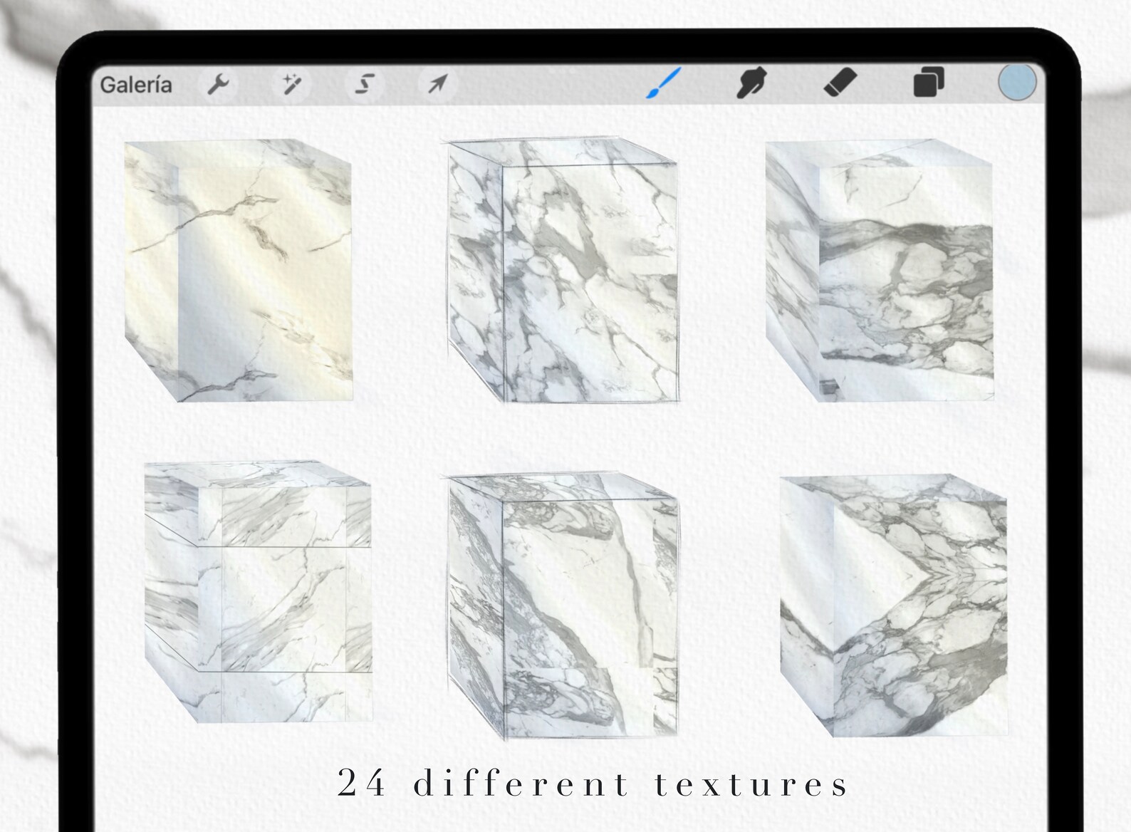 Marble Texture Procreate Brush Set Kit 24 Set of Brushes for Procreate ...