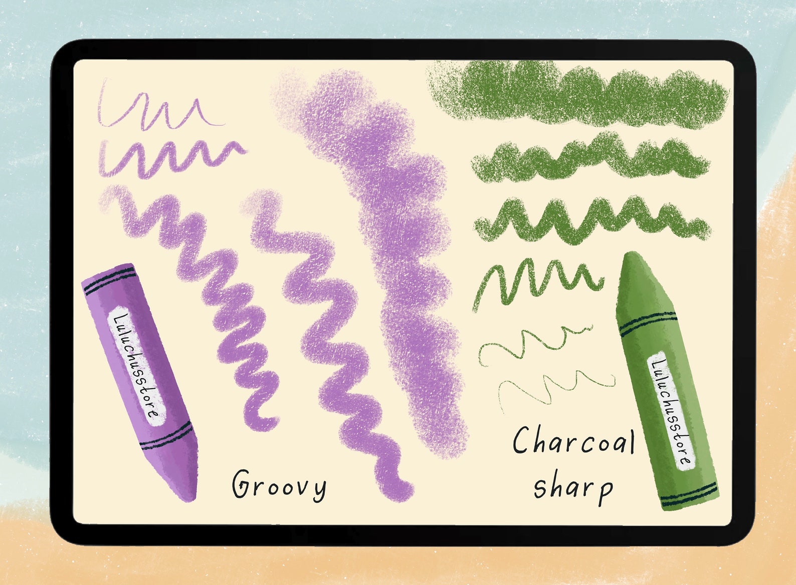 Crayon Procreate Brush Set Kit for Procreate | Set of Brushes | Grain ...