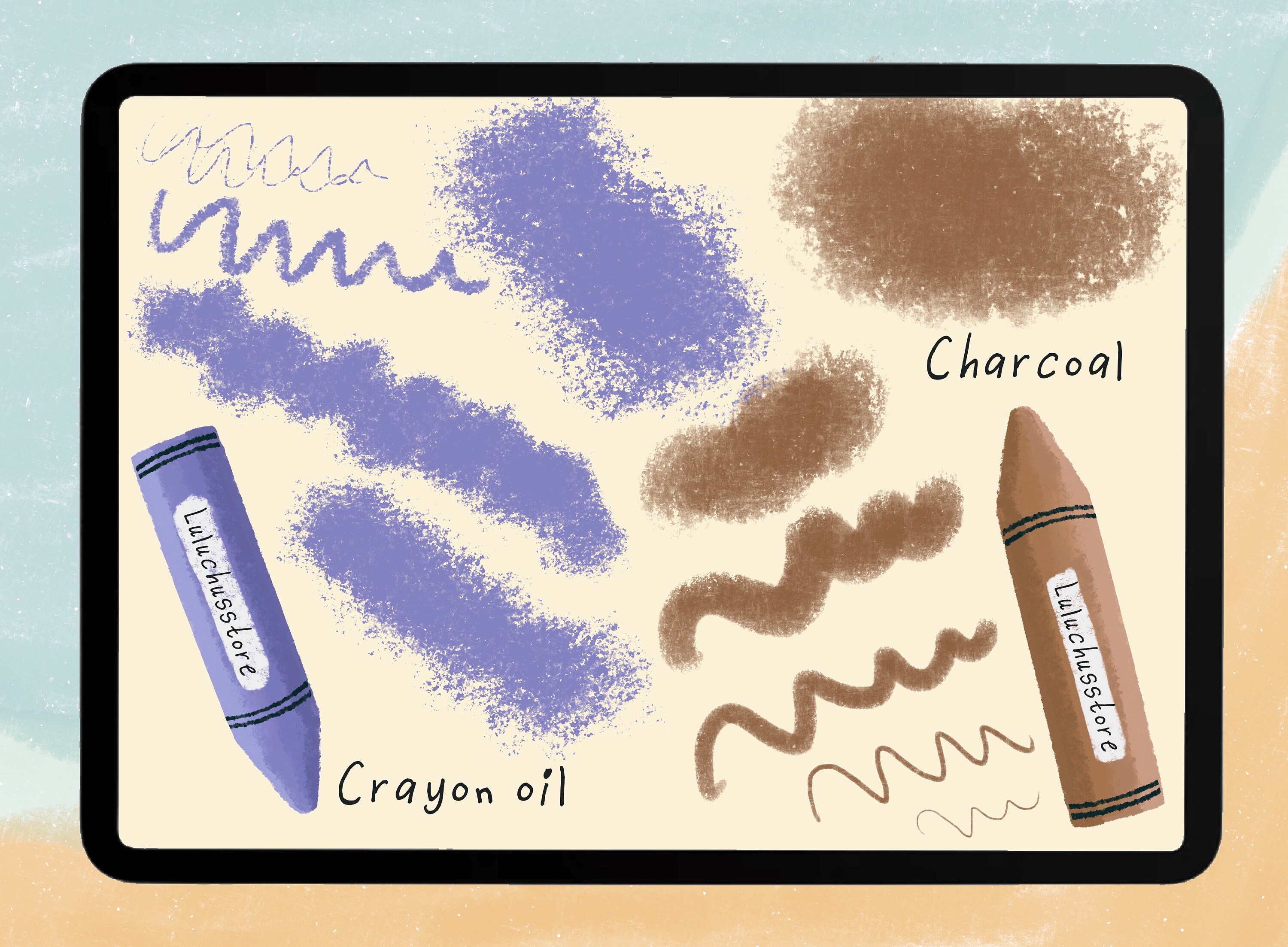 Crayon Procreate Brush Set Kit for Procreate Set of Brushes Grain Texture Paper Crayon - Etsy