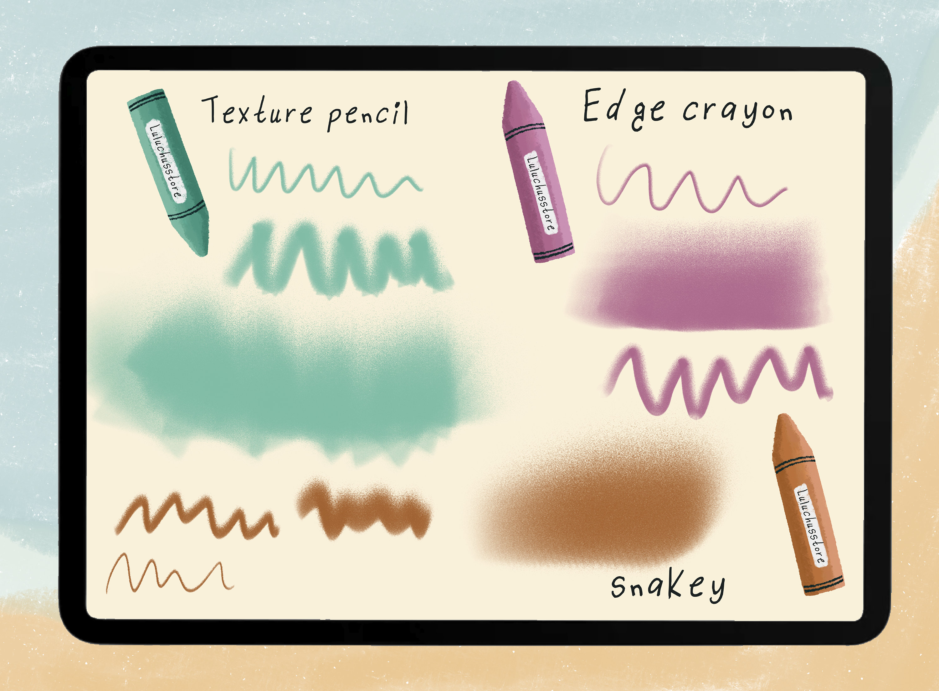 Crayon Procreate Brush Set Kit for Procreate Set of Brushes Grain Texture Paper Crayon - Etsy
