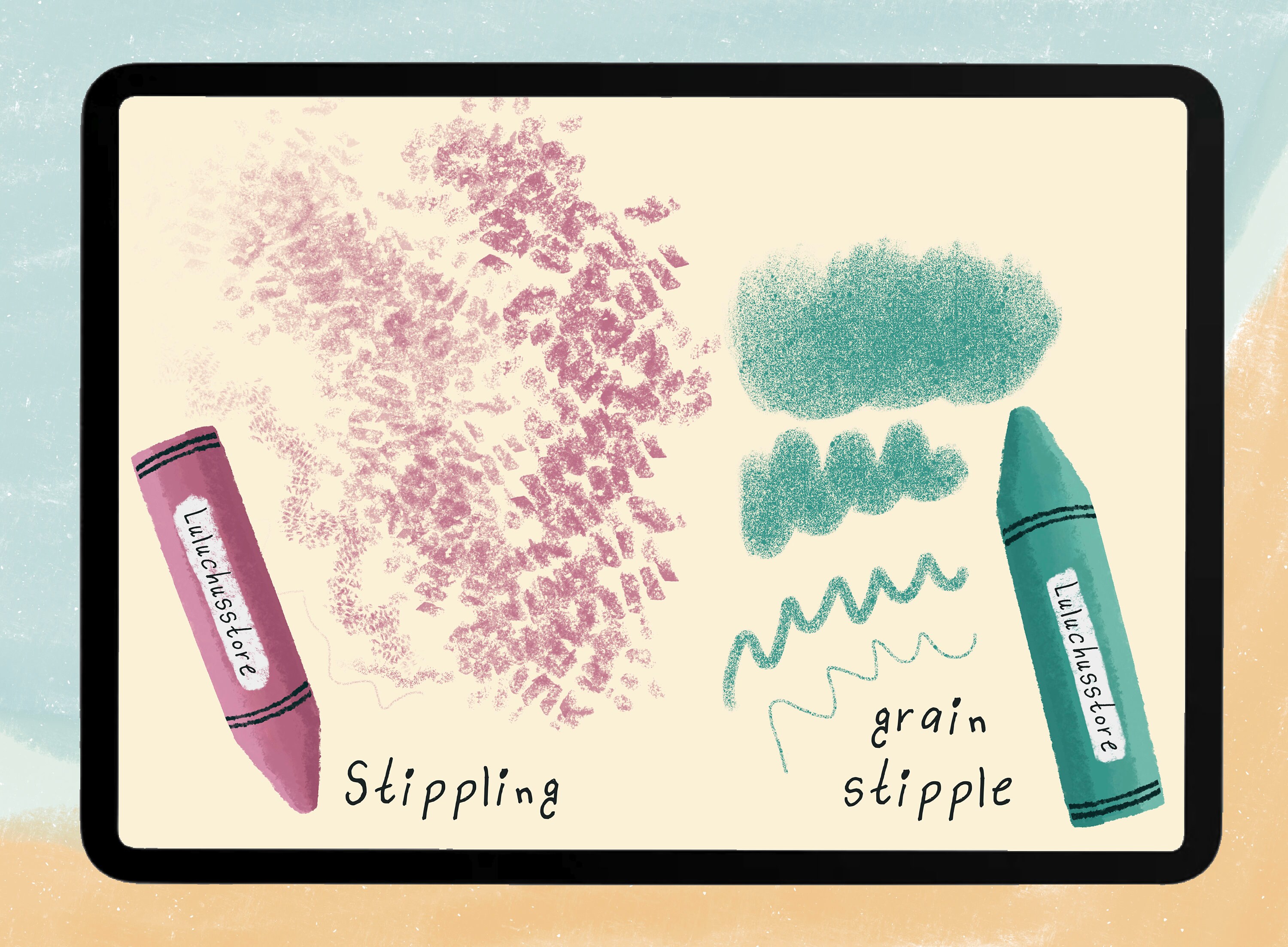 Crayon Procreate Brush Set Kit for Procreate | Set of Brushes | Grain ...