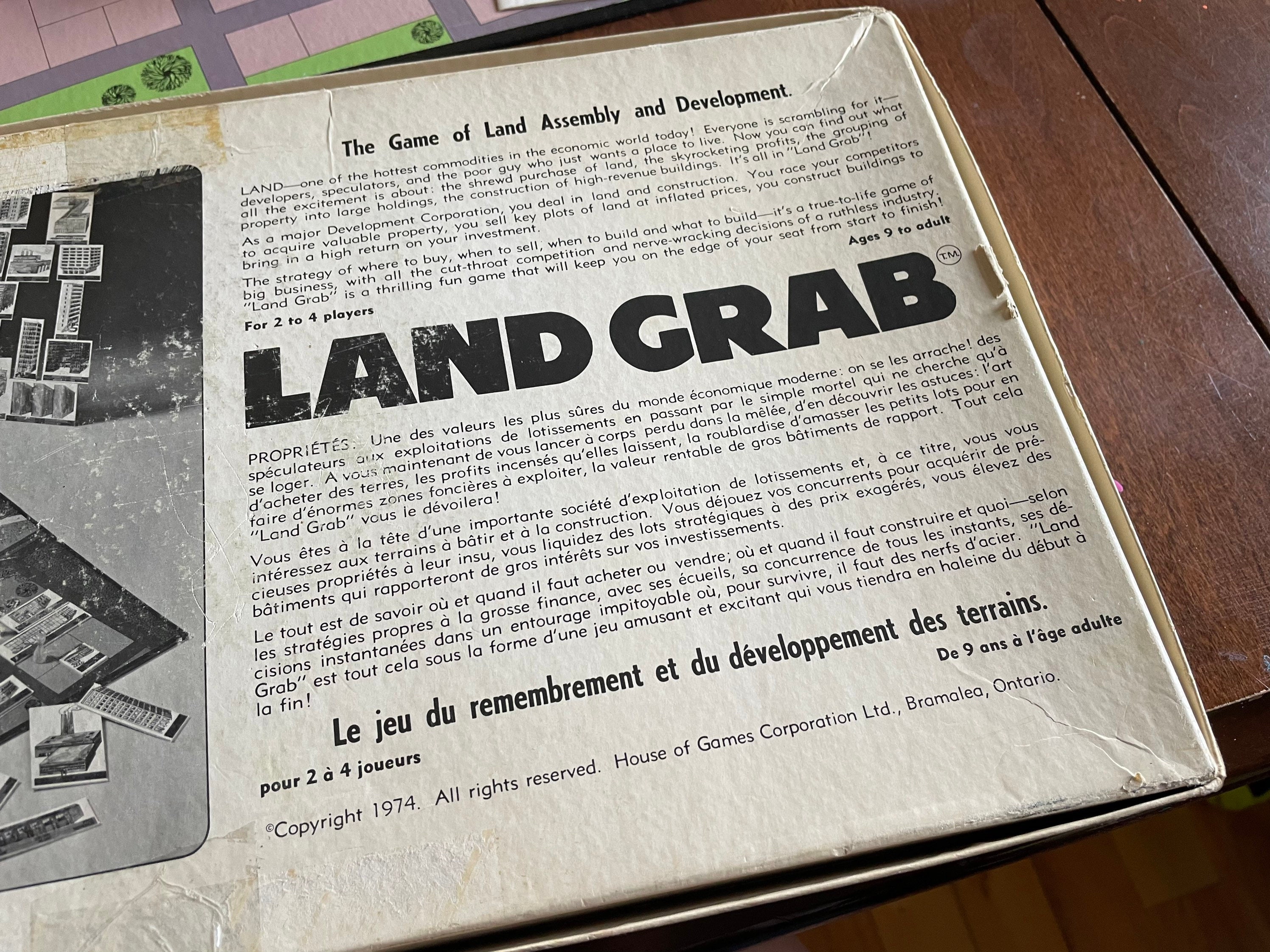 Vintage Land Grab 1974 Board Game House of Game Family Fun - Etsy