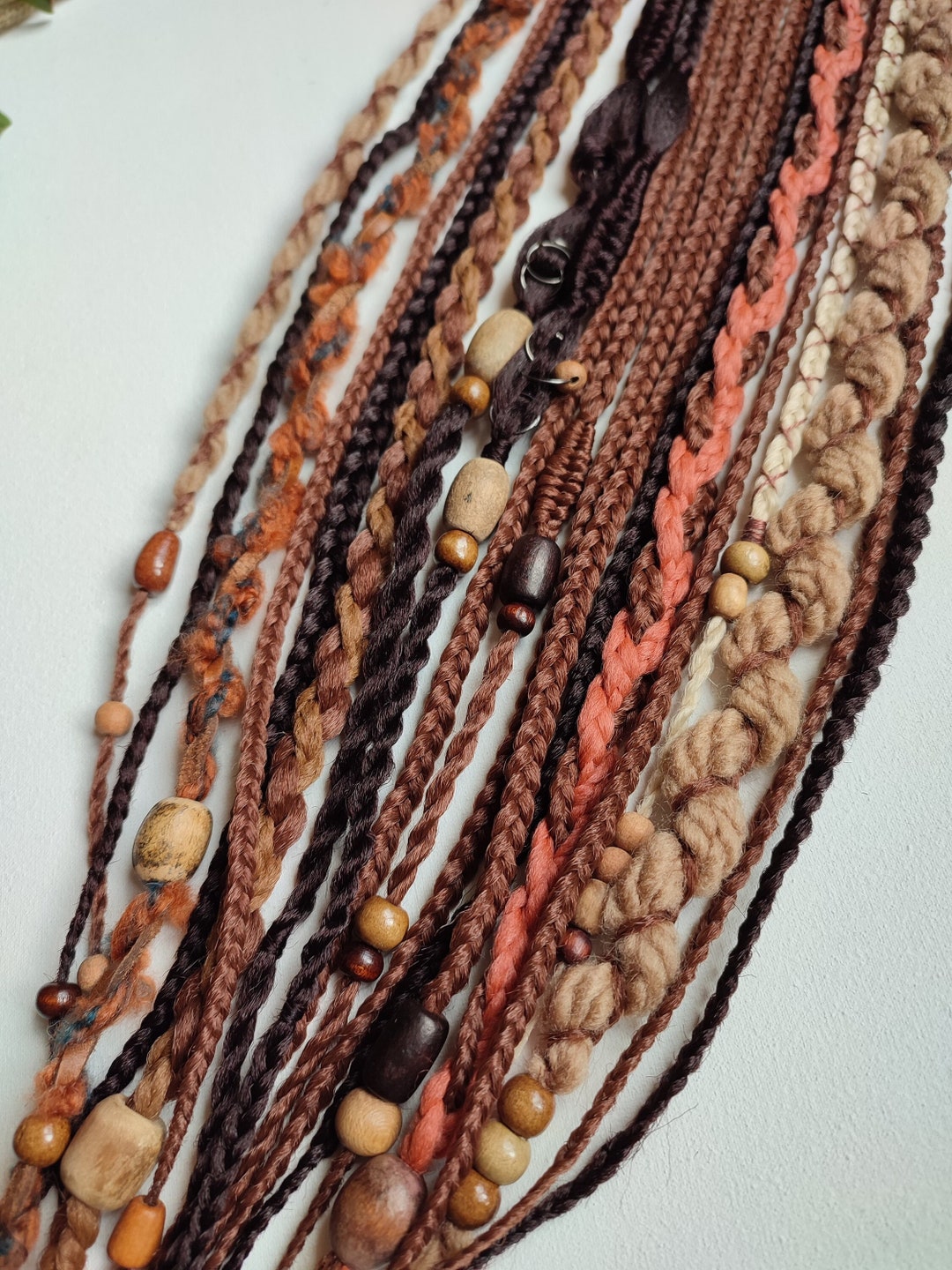 Brown Ginger Braids on Elastic Band Boho Dreadlock Ponytail - Etsy