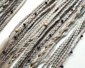 Viking Braids on Hairband, Boho Dreadlock Ponytail Black Hair Falls ...