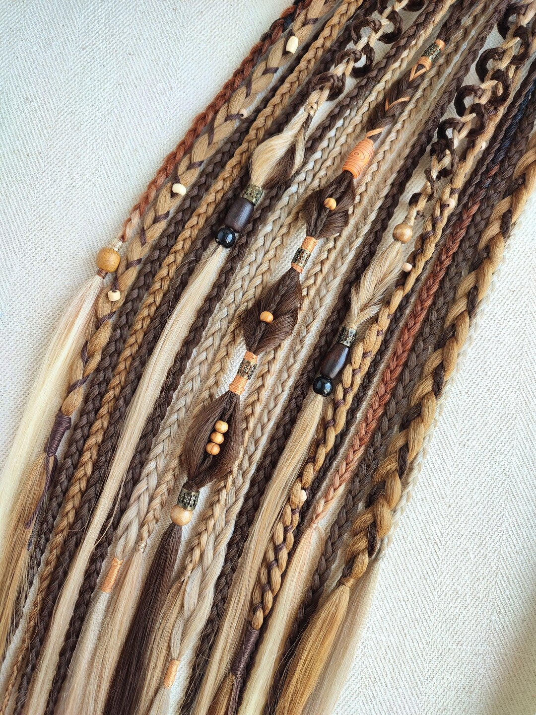 Ginger Hair Extensions on Hair Scrunchie, Boho Dreadlock Ponytail Wig ...