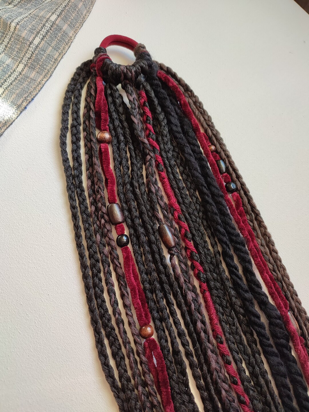 Dark Brown Dreadlock Ponytail for Sensitive Skull, Lightweigth Viking ...