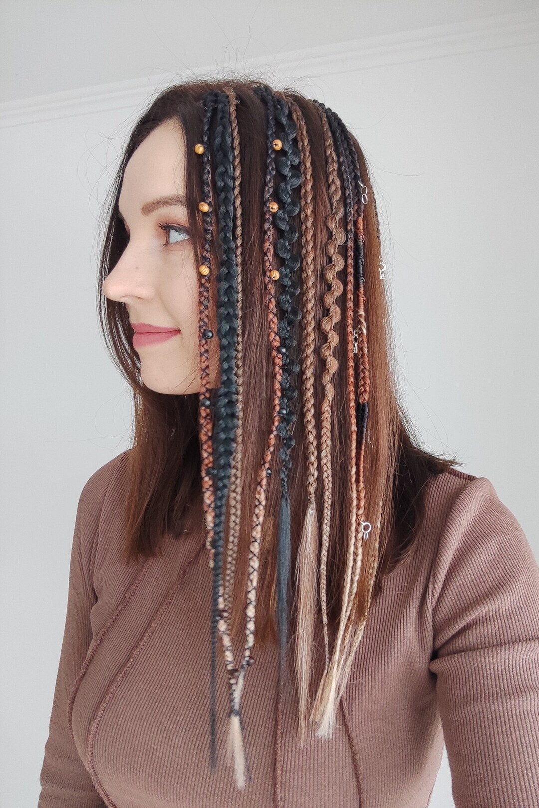 Clip in Dreadlocks Ginger Boho Hair Extensions Black Viking - Etsy