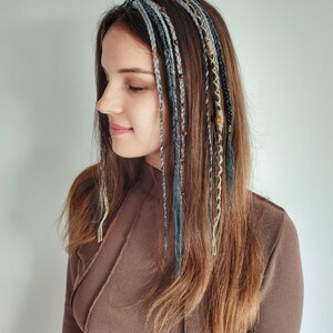 Clip in Dreadlocks Gray Black, Boho Short Hair Extension Salt and ...