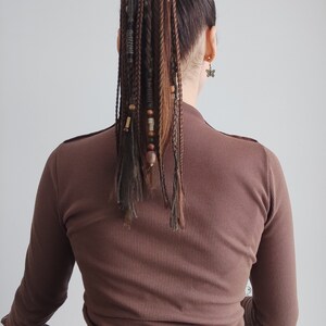Viking Braids Brown on Hairband, Boho Dreadlock Ponytail Shaten Hair ...