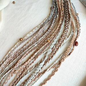 Viking Braids Ginger on Hair Scrunchie, Boho Dreadlock Ponytail Gray ...