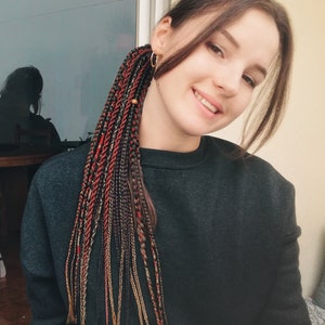 Ombre Black Gold Viking Braid Extensions on Hairband, Terracota ...