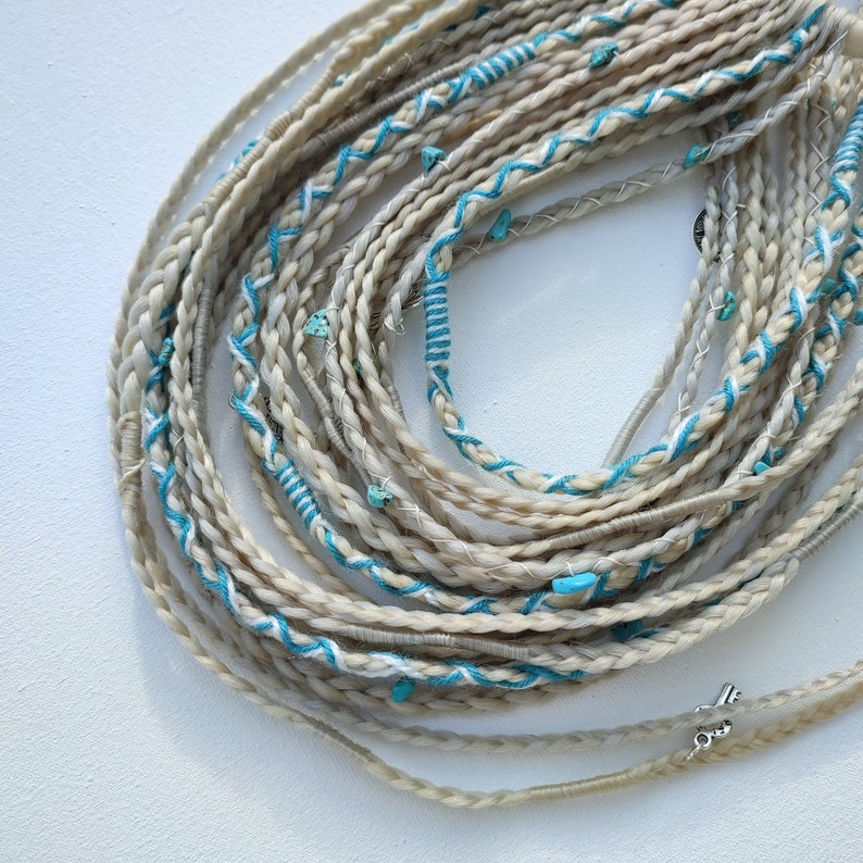 Blonde Dreadlocks on Hair Clips Blue Clip in Braids - Etsy