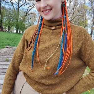 Dreadlock Ponytail Wig, Orange Braids on Hairband, Rave Braids Ginger ...