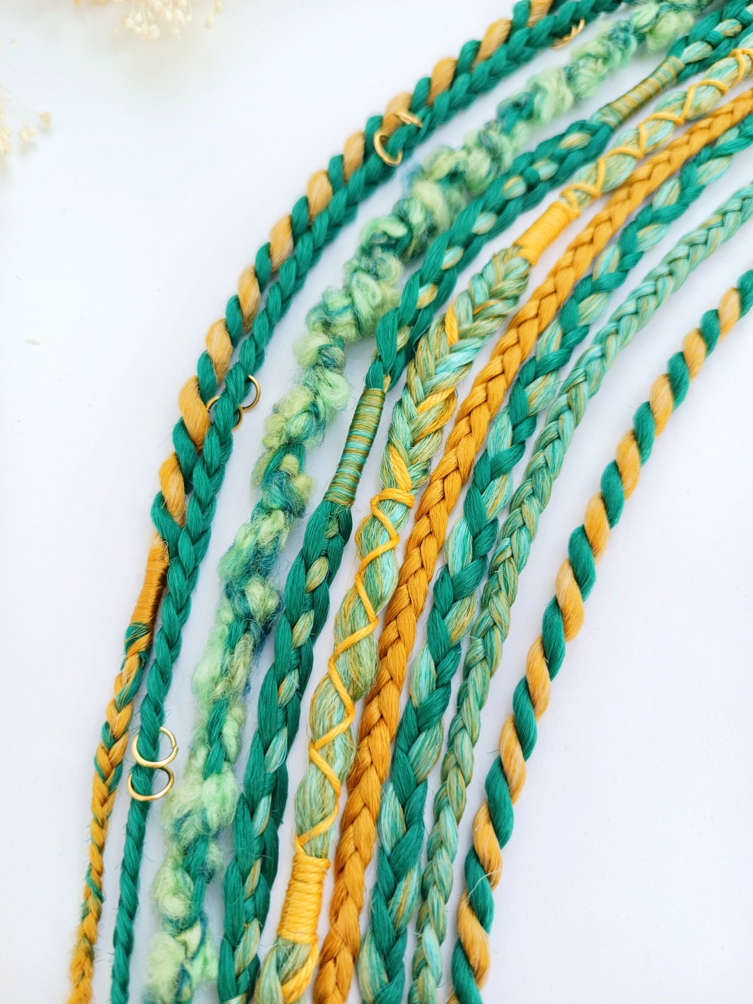 Dreadlock Ponytail Turquoise, Yellow Braids on Hairband, Rave Braids ...