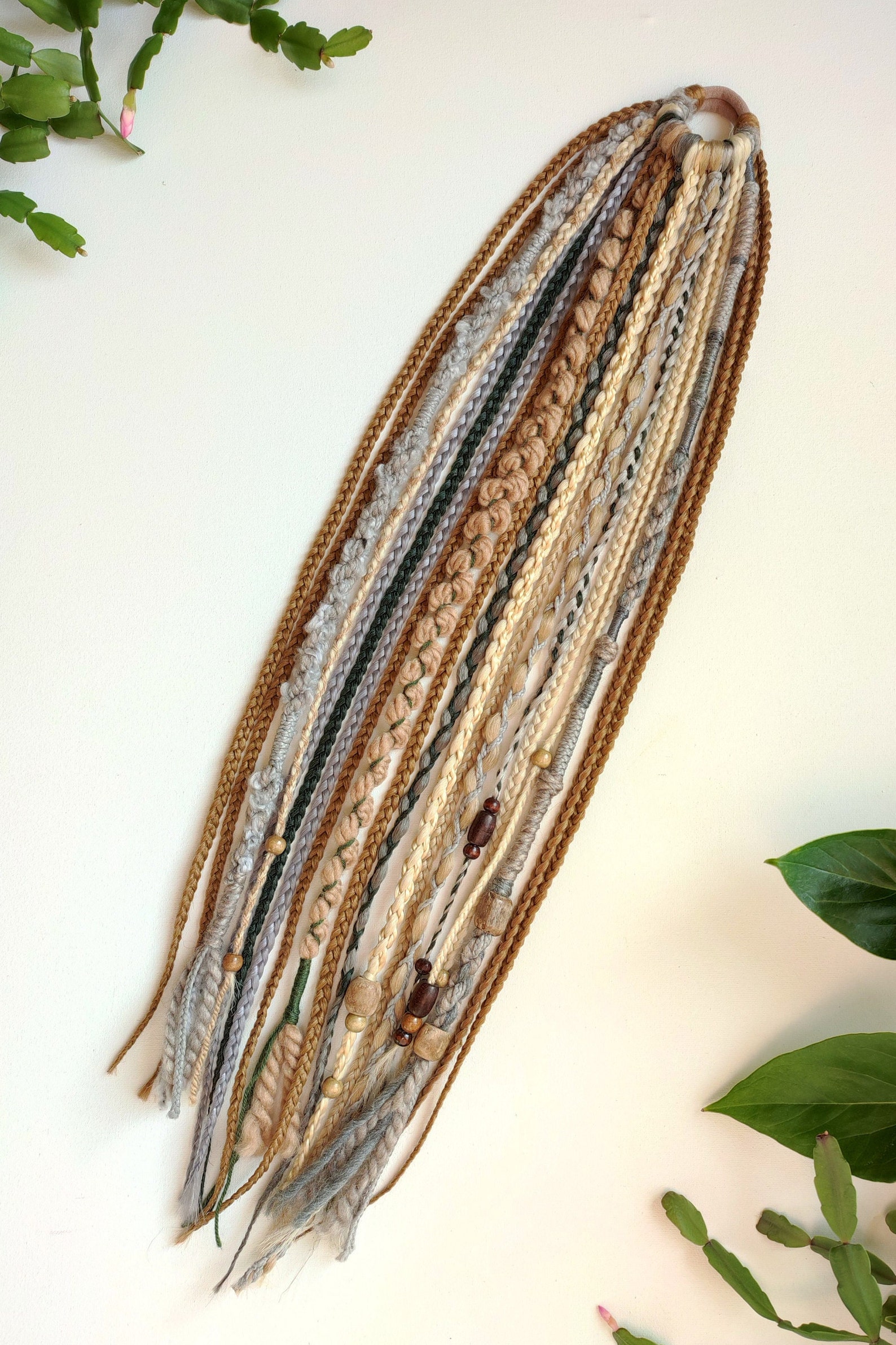 Ginger Viking Dread Extensions on Hairband Gray Boho - Etsy