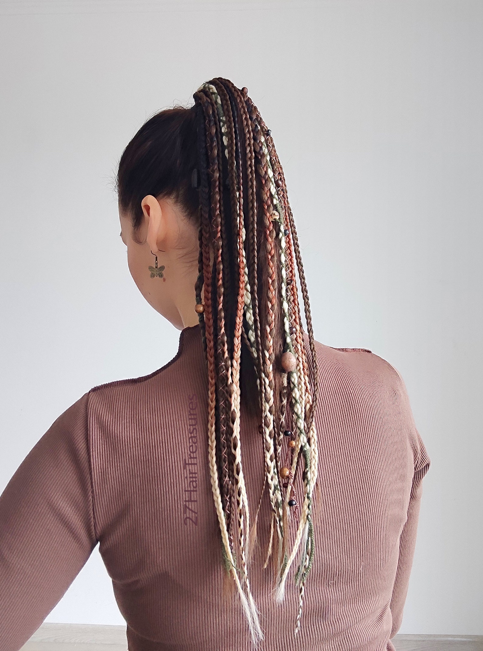 Dreadlocks Extension Brown, Shaten Hair Extension Ponytail, Viking ...