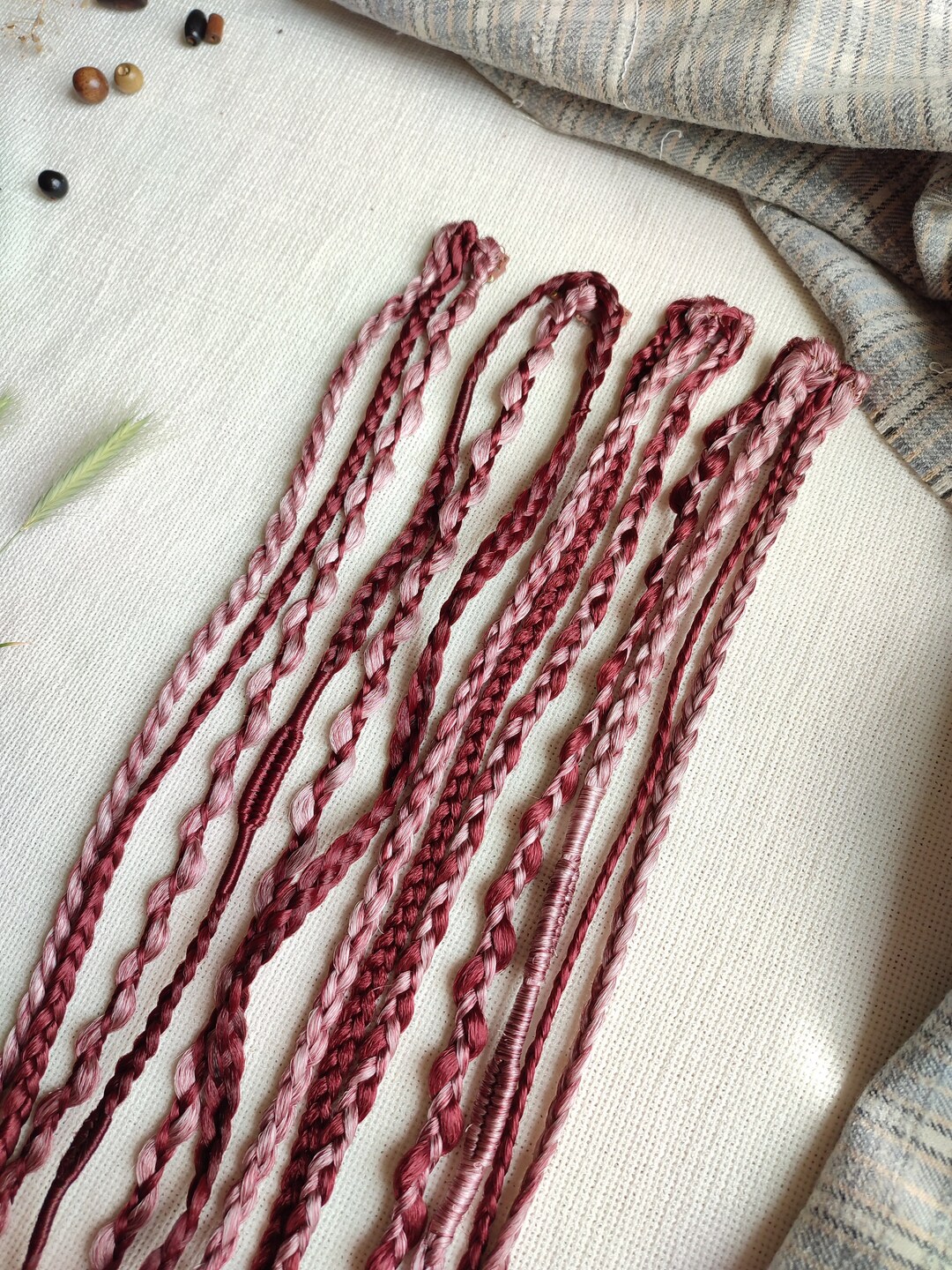 Clip in Braids Extension Cherry Red Hair Extensions Hair - Etsy