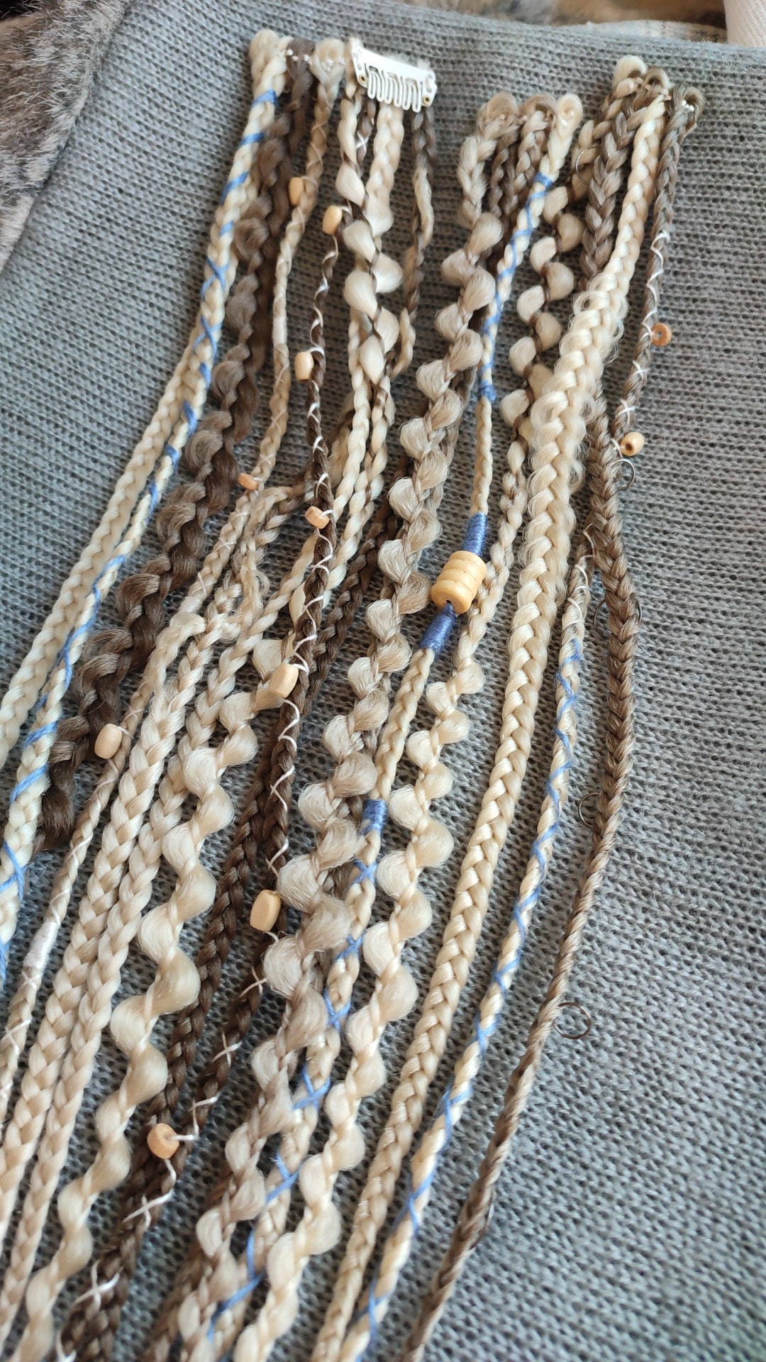 Clip in Dreadlocks Blonde, Boho Headpiece, Viking Dreads on Hair Clips ...