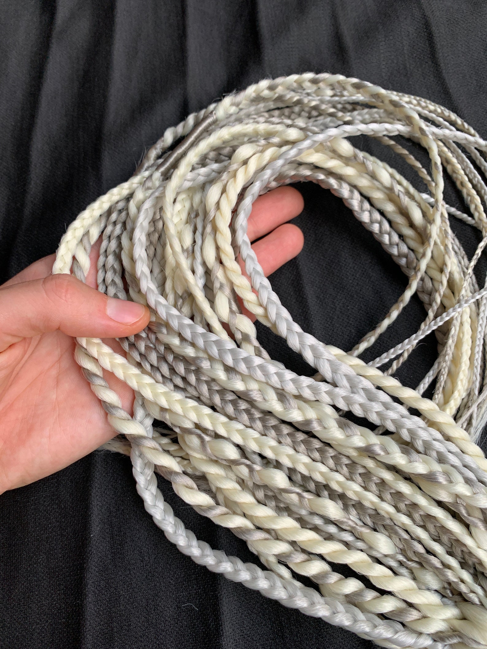 Gray Blonde Viking Hair Extension on Hairband Boho Dreadlock - Etsy