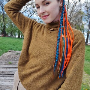 Dreadlock Ponytail Wig, Orange Braids on Hairband, Rave Braids Ginger ...