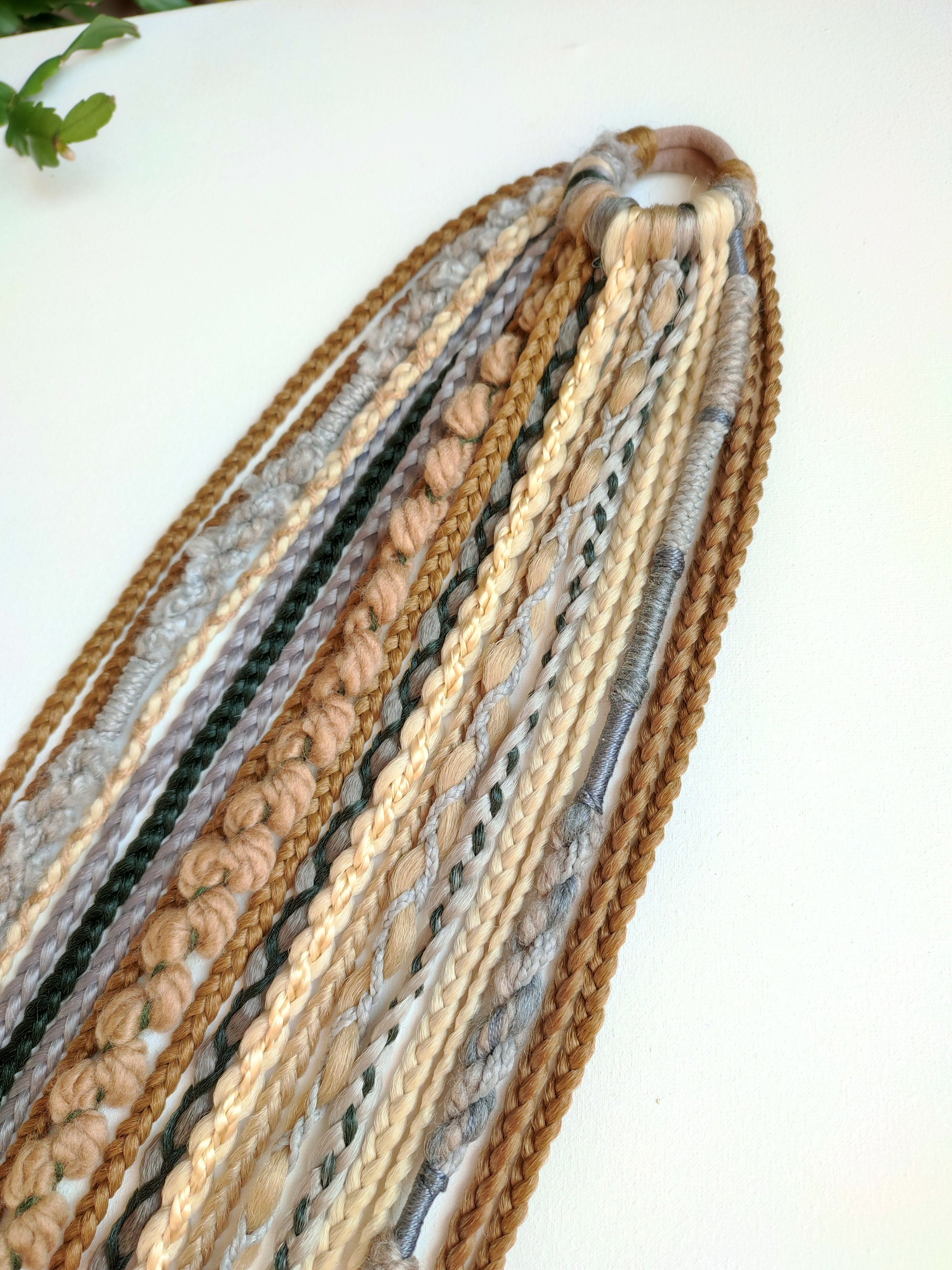 Ginger Viking Dread Extensions on Hairband Gray Boho - Etsy