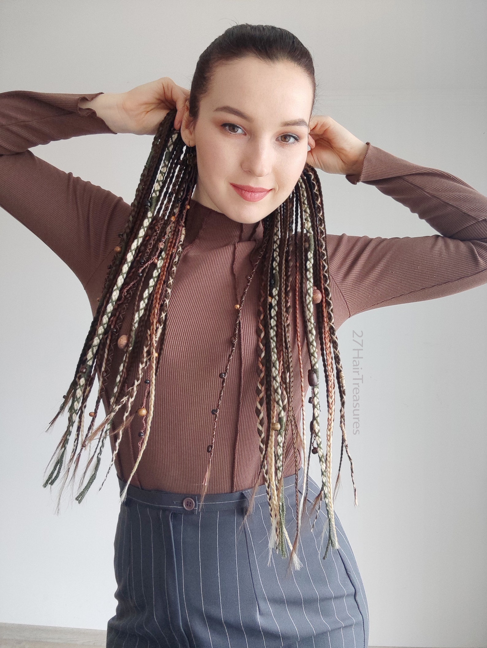 Dreadlocks Extension Brown, Shaten Hair Extension Ponytail, Viking ...