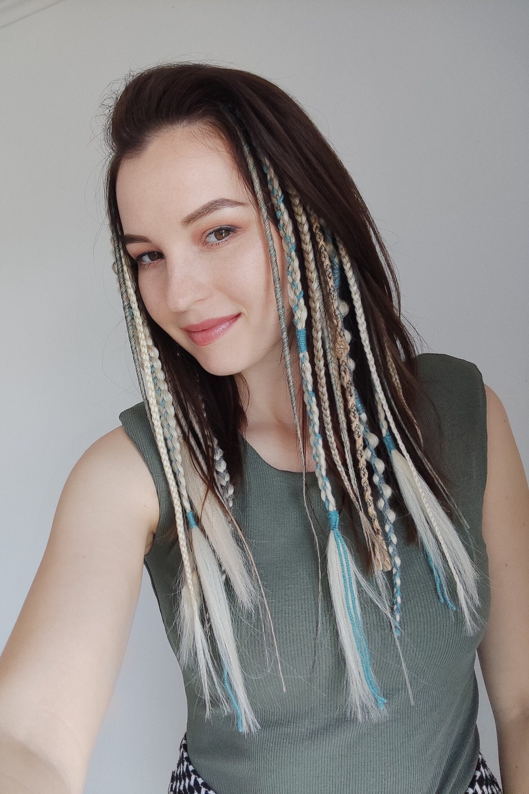 Blonde Clip in Braids Extension, Viking Dreadlocks on Hair Clips ...