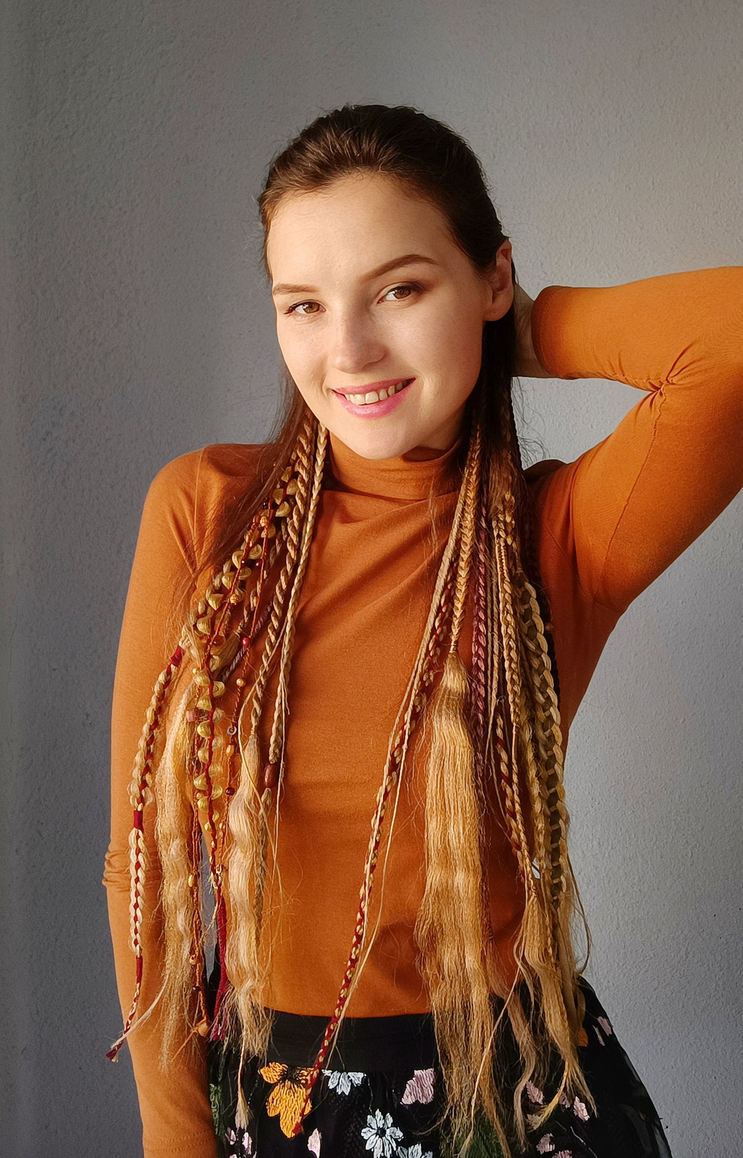 Clip in Dreadlocks Ginger, Boho Red Hair Extensions, Viking Dreads on ...
