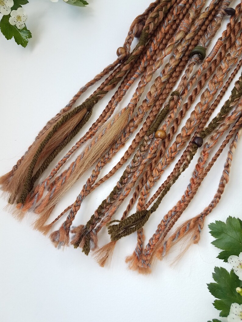 Ginger Green Viking Hair Extensions on Hairband Boho - Etsy