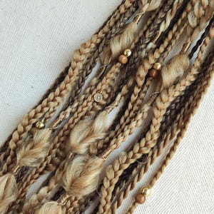 Viking Braids Ginger on Hairband, Boho Dreadlock Ponytail Gold Blonde ...