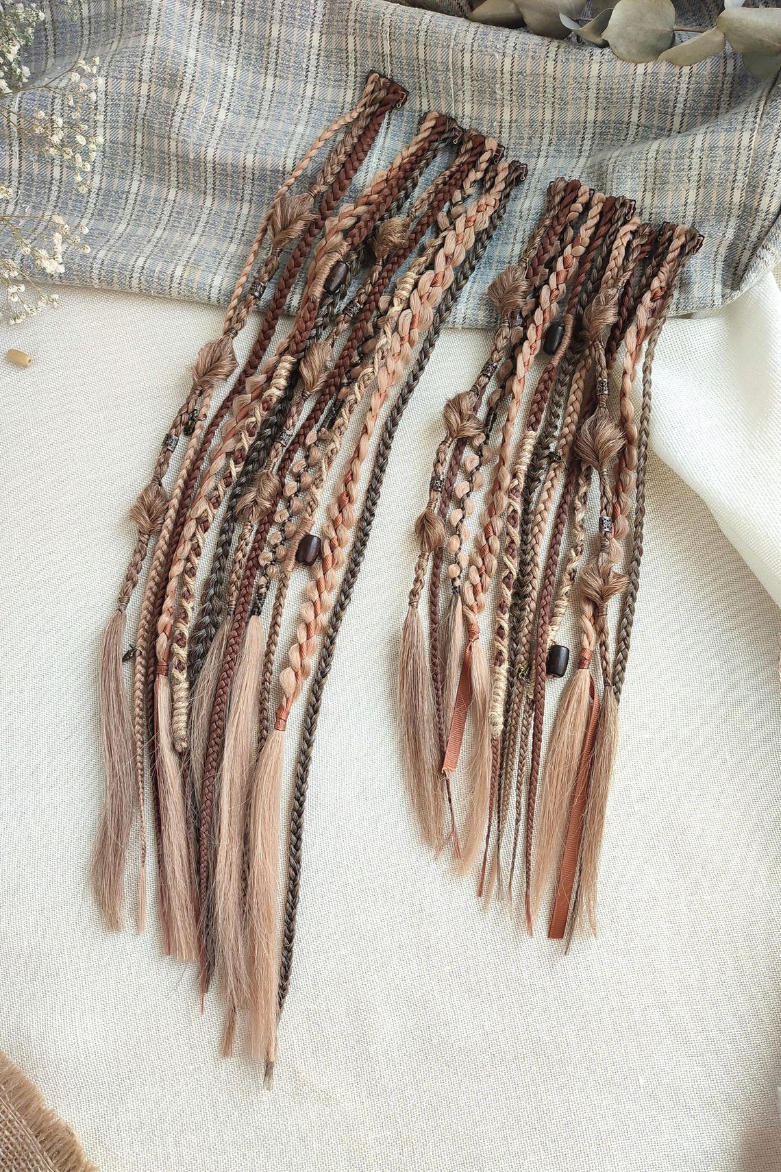 Clip in Dreadlocks Auburn, Boho Hair Extension Ginger, Viking Dreads ...